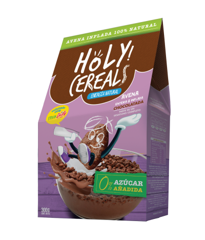 Avena inflada chocolatada sin Azúcar añadida, 350 grs, Marca Holy ...