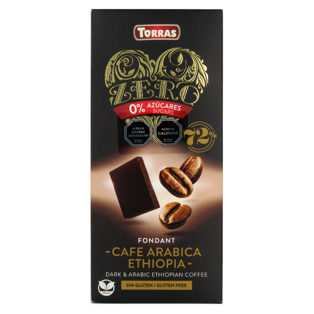 Barra de Chocolate 72% de Cacao “Zero”, Con Café, sin azucar Anadida y ...