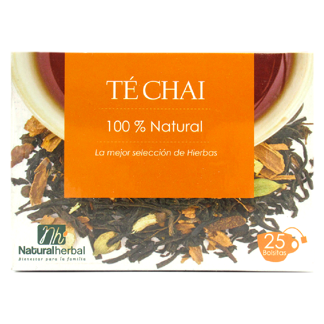 Té Chai 100% natural 25 bolsitas marca Natural Herbal - Tremus