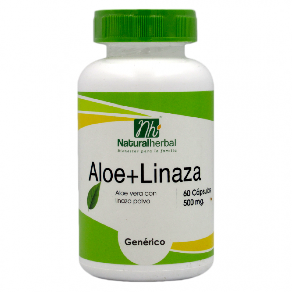 Aloe Vera + Linaza, 60 capsulas, marca Natural Herbal | Tremus