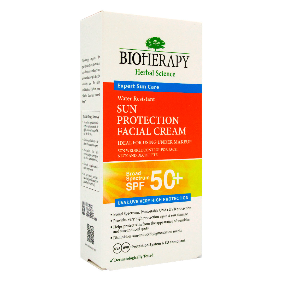 Protector Solar Facial SPF 50 Resistente al Agua 75 ml Marca Bioherapy ...