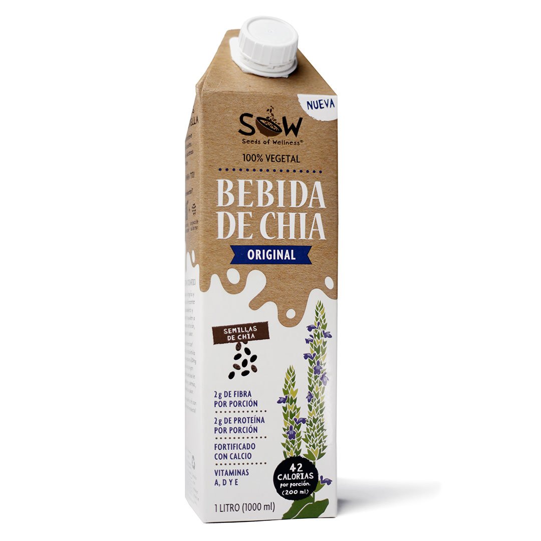 Bebida Vegetal de Chia, Sabor Original, Fortificado con Calcio y ...