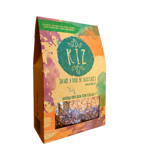 Avena Inflada con Cacao Sin Azúcar Vegano 210 grs Marca Kiz - Tremus